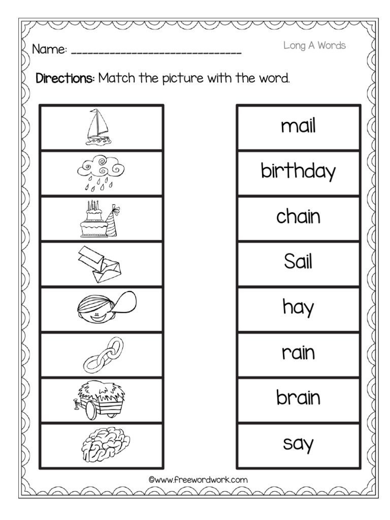 Long A Worksheets | PDF