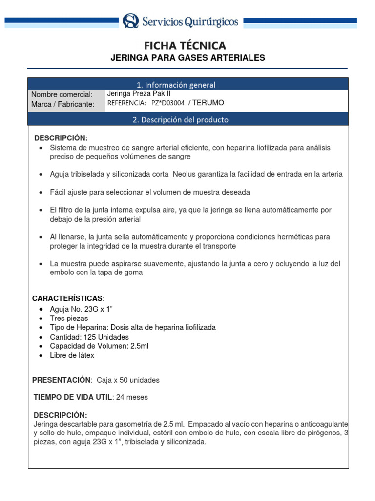 Ficha Tecnica Prezapak Ficha | PDF