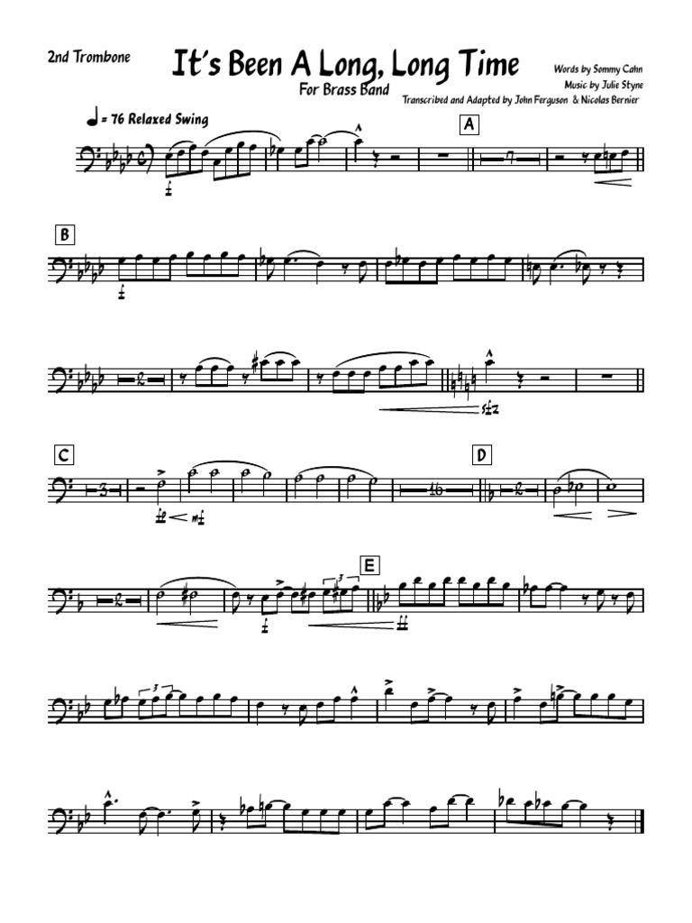 It's Been A Long, Long Time-2nd - Trombone | PDF
