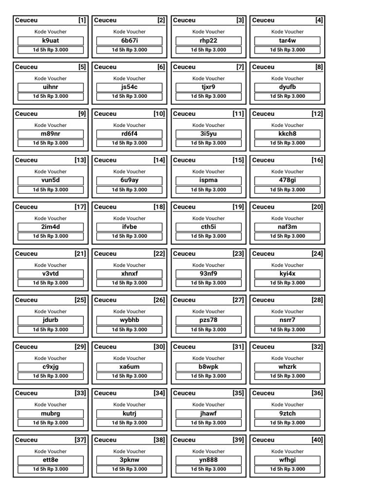 Voucher Ceuceu PAKET 3000 VC 986 10.31.23 | PDF