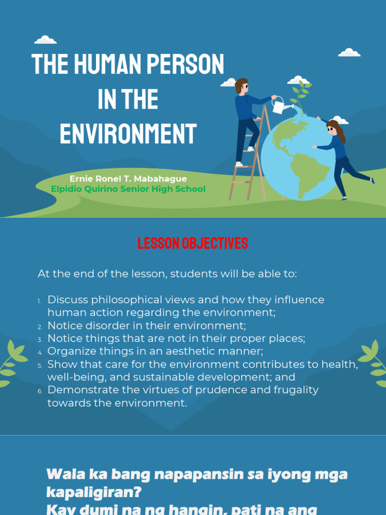 The Human Person in The Environment | PDF | Ecology | Natural Environment