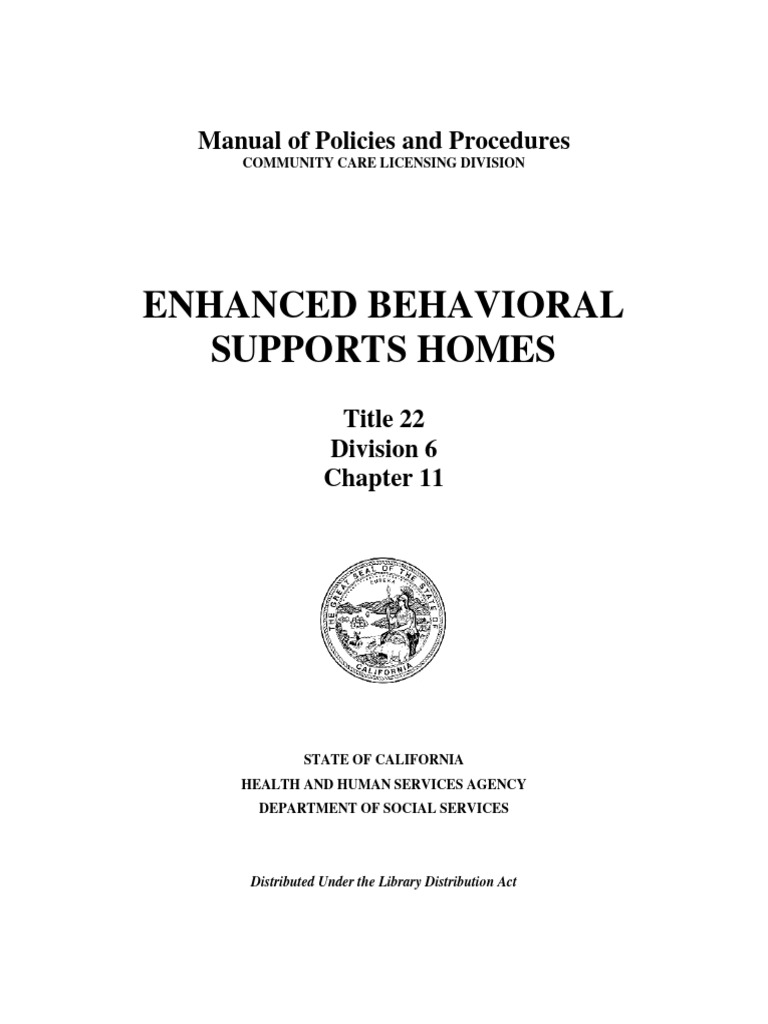 Title 22 PDF EBSH Regs | PDF