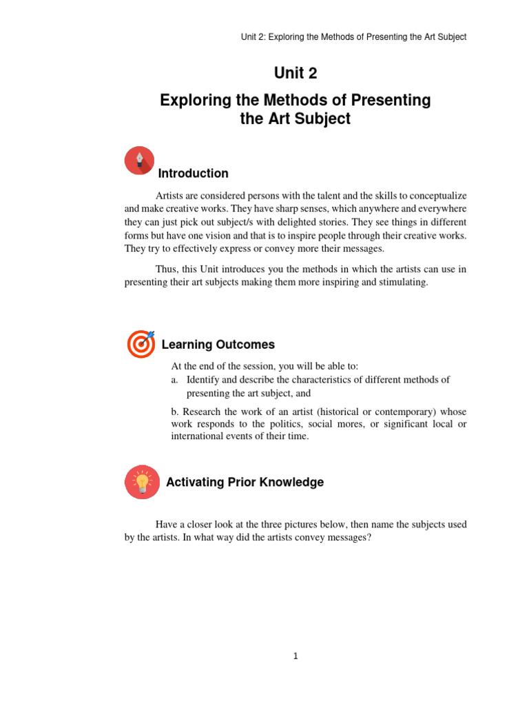 Methods of Presenting Art Subjects | PDF | Cubism | Impressionism