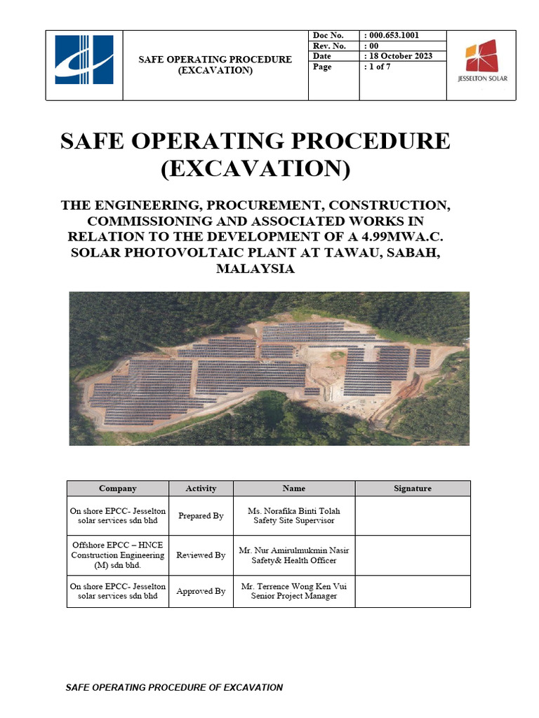 Excavation Safety Operating Procedure | PDF | Deep Foundation ...