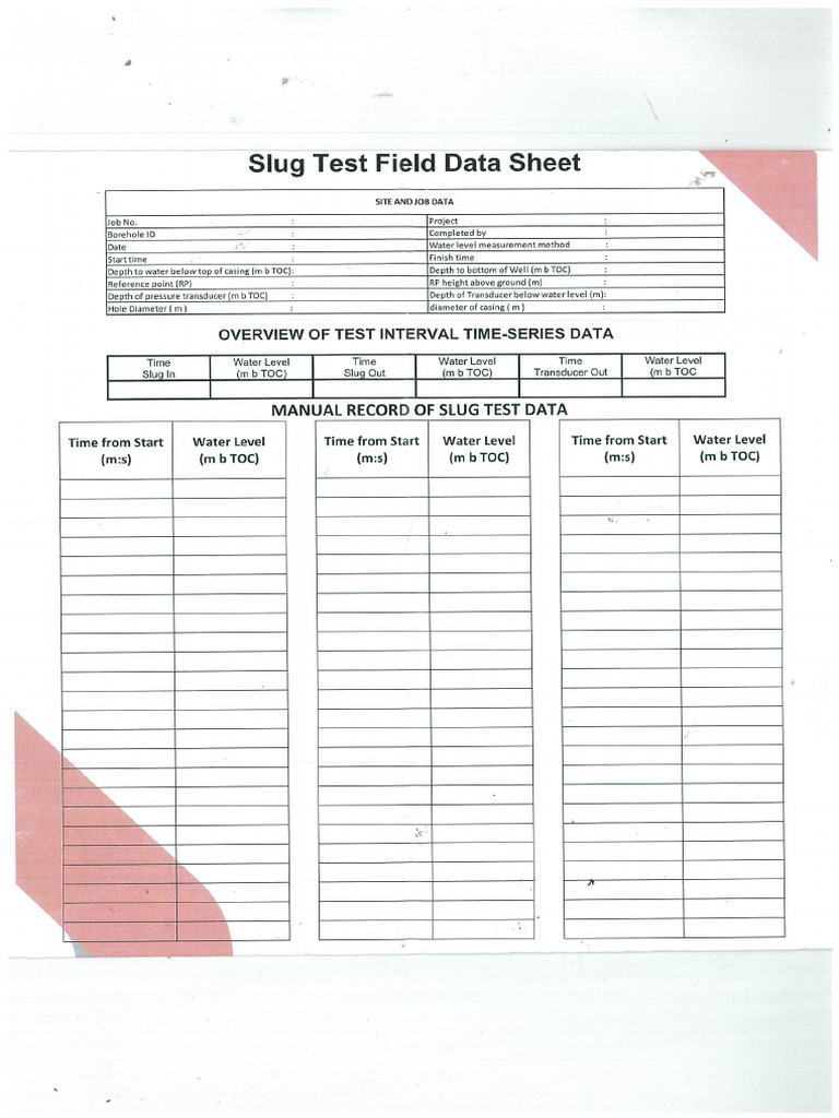 Form Slug Test Kosong | PDF