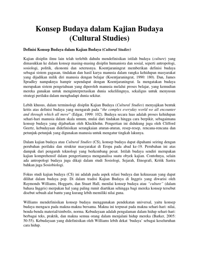 Konsep Budaya Dalam Kajian Budaya | PDF