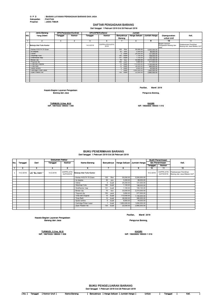 LAP. BARANG. PEB 2018 | PDF
