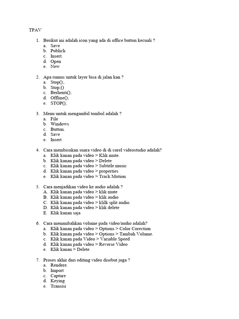 Soal Tvap Dan Dmi | PDF