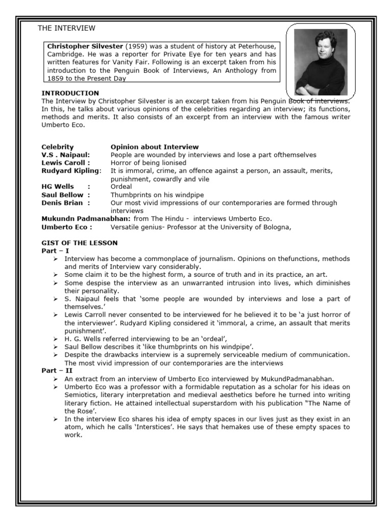 The Interview | PDF | Novels