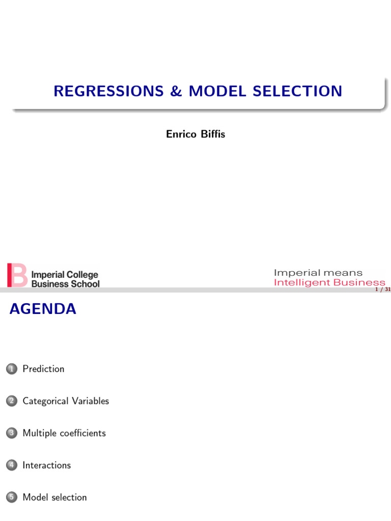 Regression Analysis and Model Selection | PDF | Dependent And ...