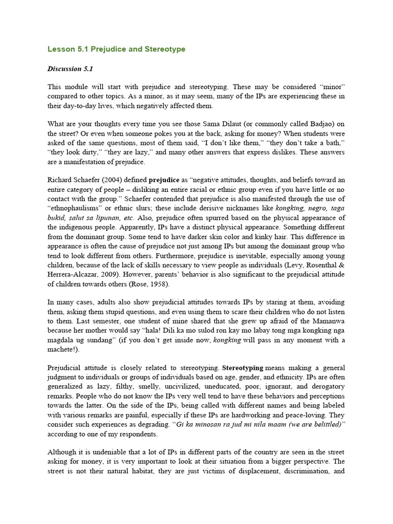Module 5 | PDF | Prejudices | Discrimination