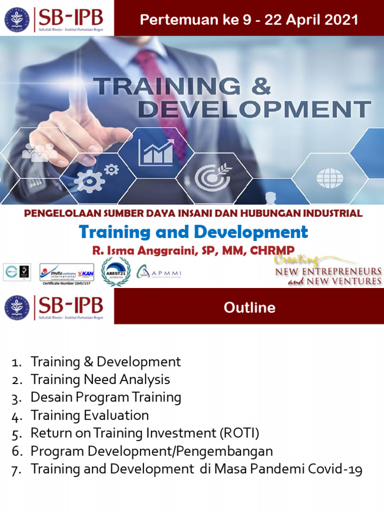 Chapter 9 - Training Development-22 April 2021 PDF | PDF | Bisnis | Pengembangan Diri