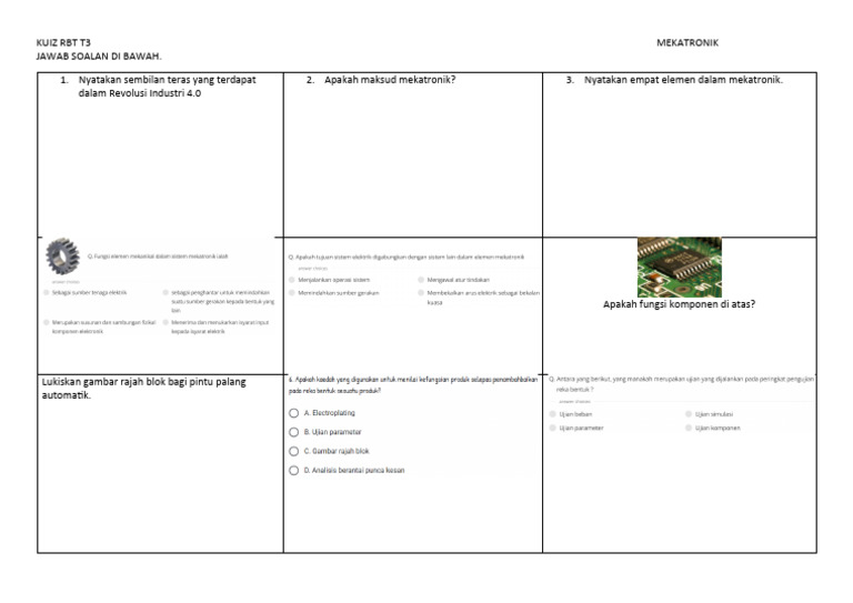 Kuiz RBT Mekatronik | PDF