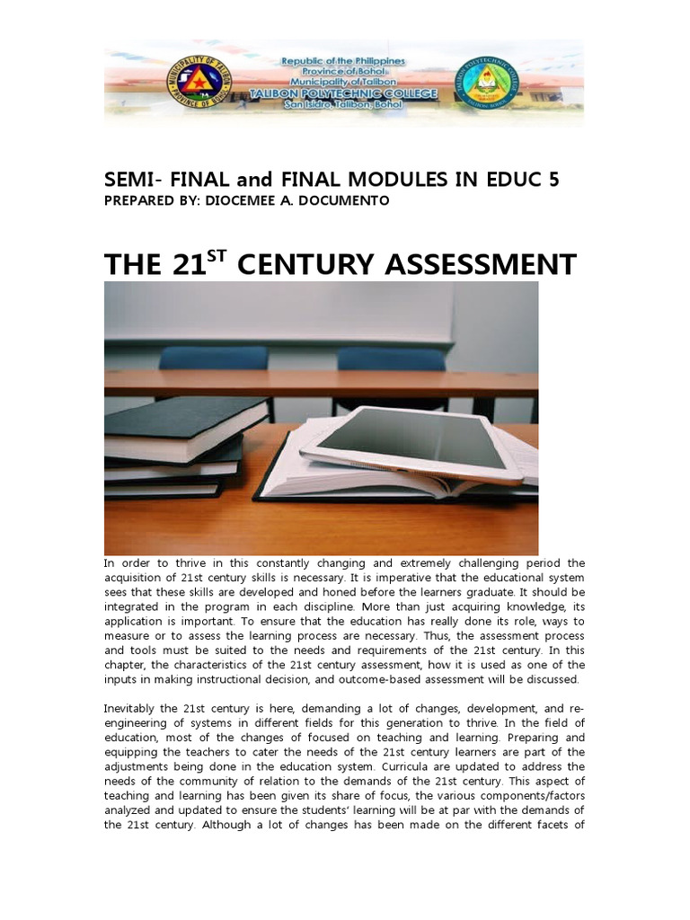 Semi Final Module in Educ 5 | PDF | Educational Assessment | Rubric (Academic)