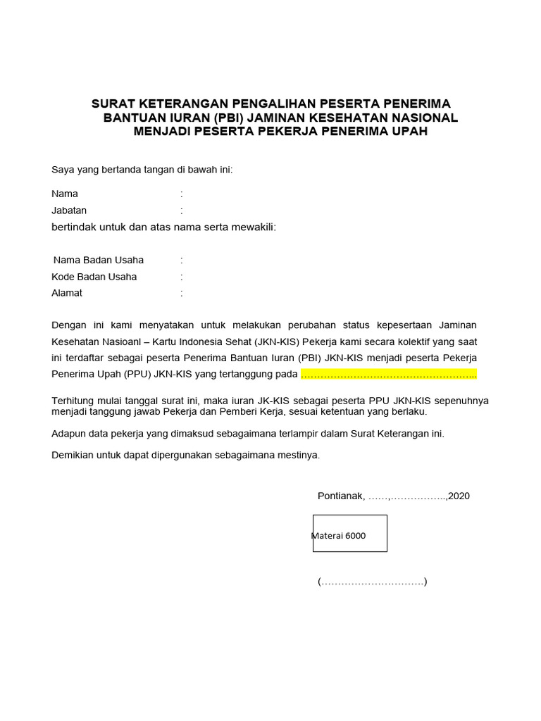 Form Pbi Kolektif | PDF