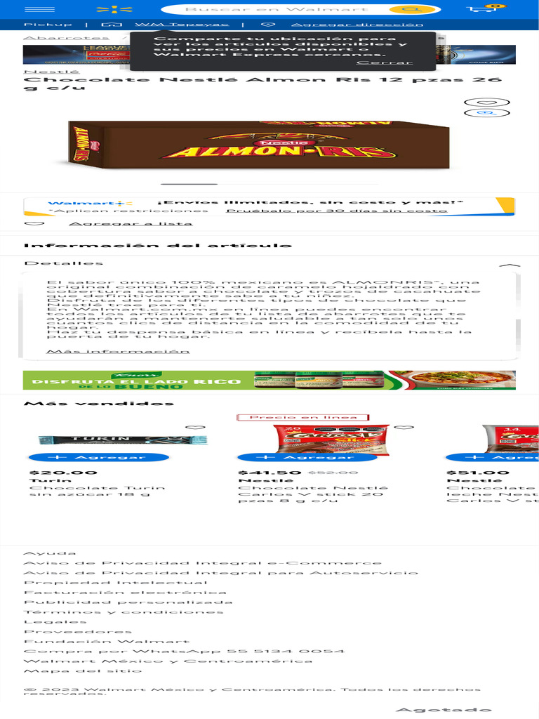 Chocolate Nestlé Almon Ris 12 Pzas 26 G Cu Walmart | Descargar gratis ...