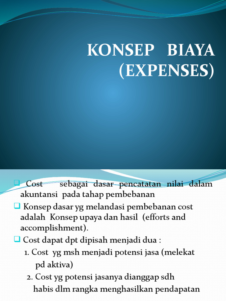Konsep Biaya (Expenses) | PDF