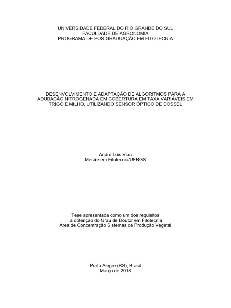 (DOUTORADO) André Luis Vian | PDF