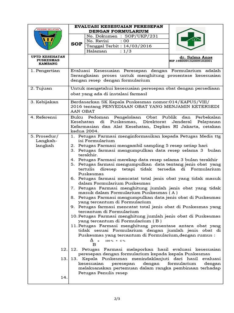 Sop Bab 8.2.1.8 | PDF