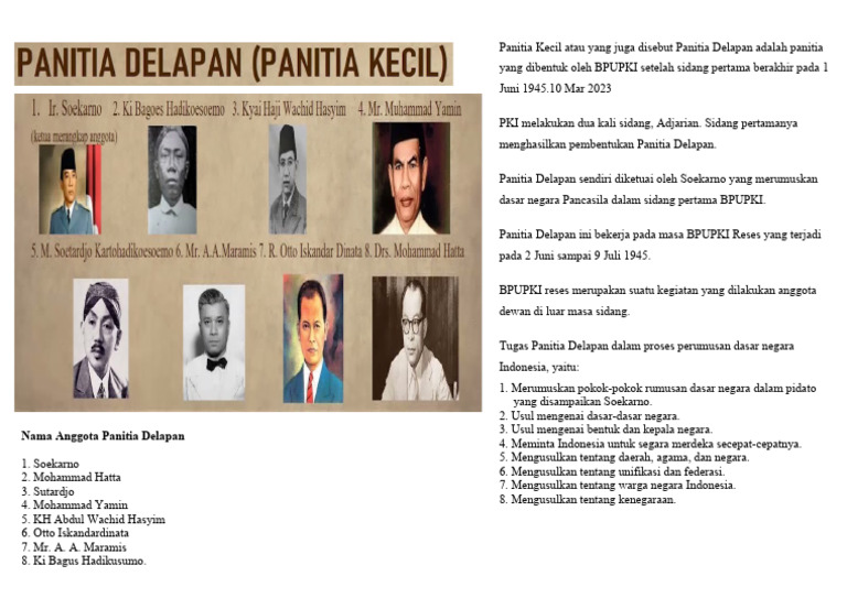 Panitia Kecil Atau Yang Juga Disebut Panitia Delapan Adalah Panitia ...