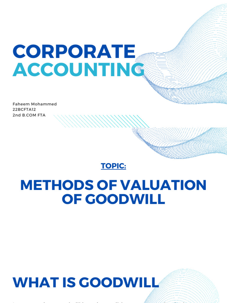 Methods for Valuing Goodwill in Accounting | PDF | Goodwill (Accounting ...