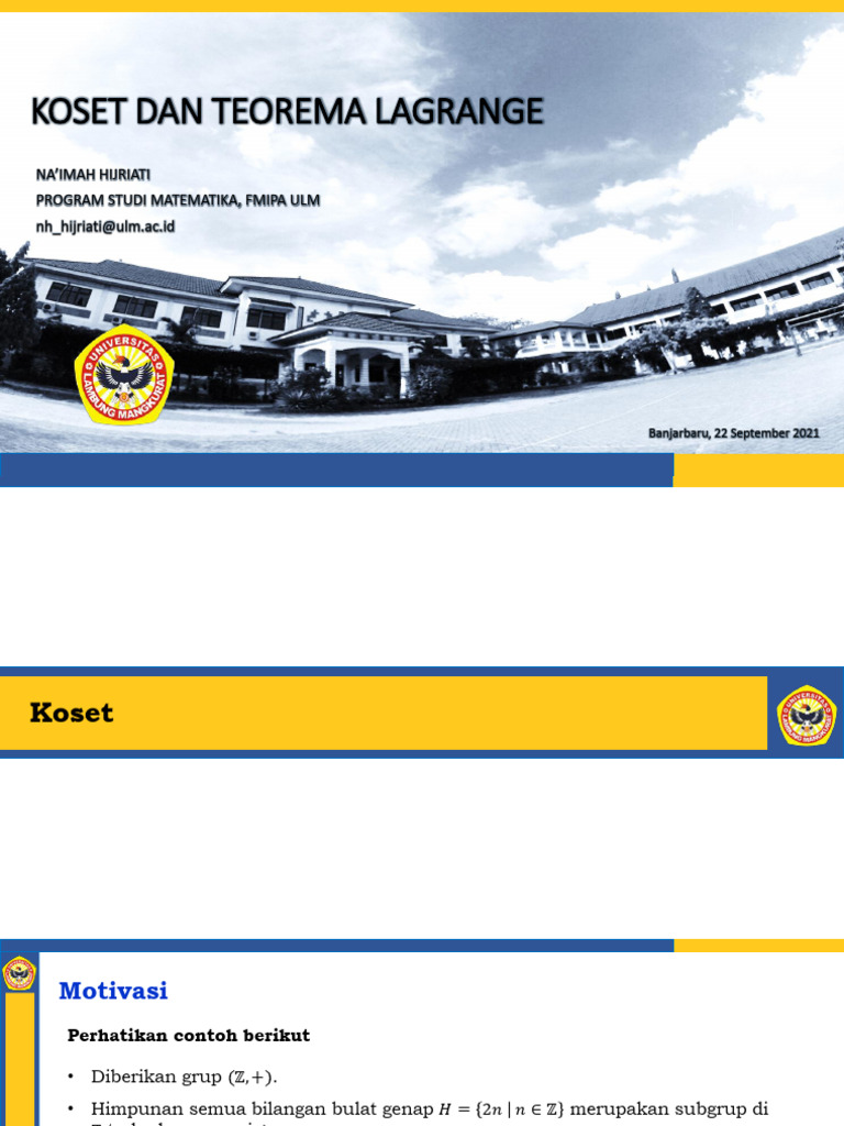 Koset Dan Teorema Lagrange | PDF