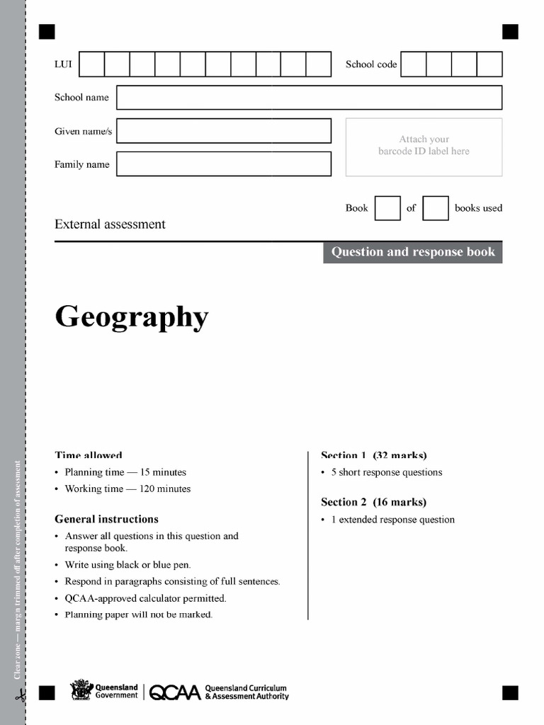Senior Geography 2020 External Exam | PDF