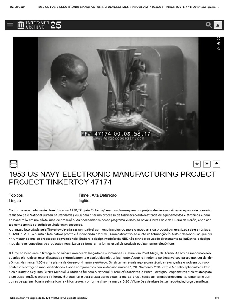 1953 Us Navy Electronic Manufacturing Development Program Project ...