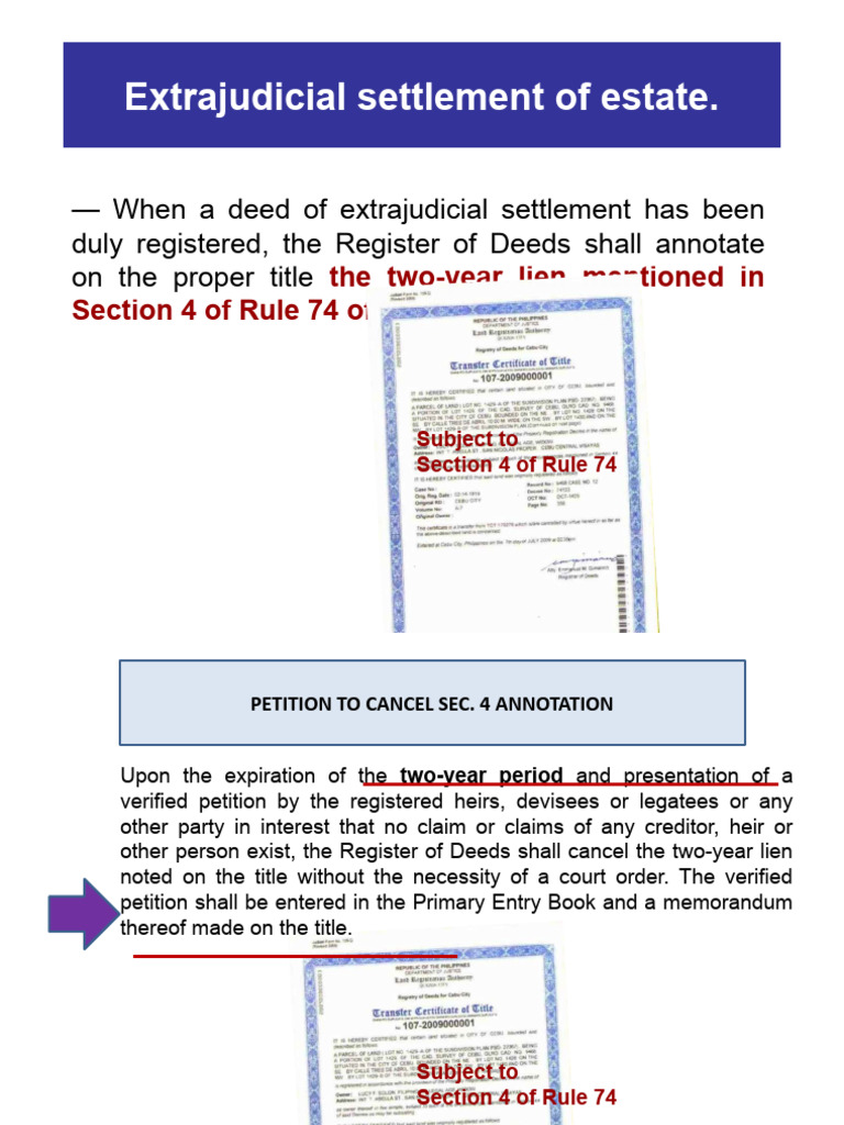 LTD Ejs Reconstitution | PDF | Deed | Judgment (Law)