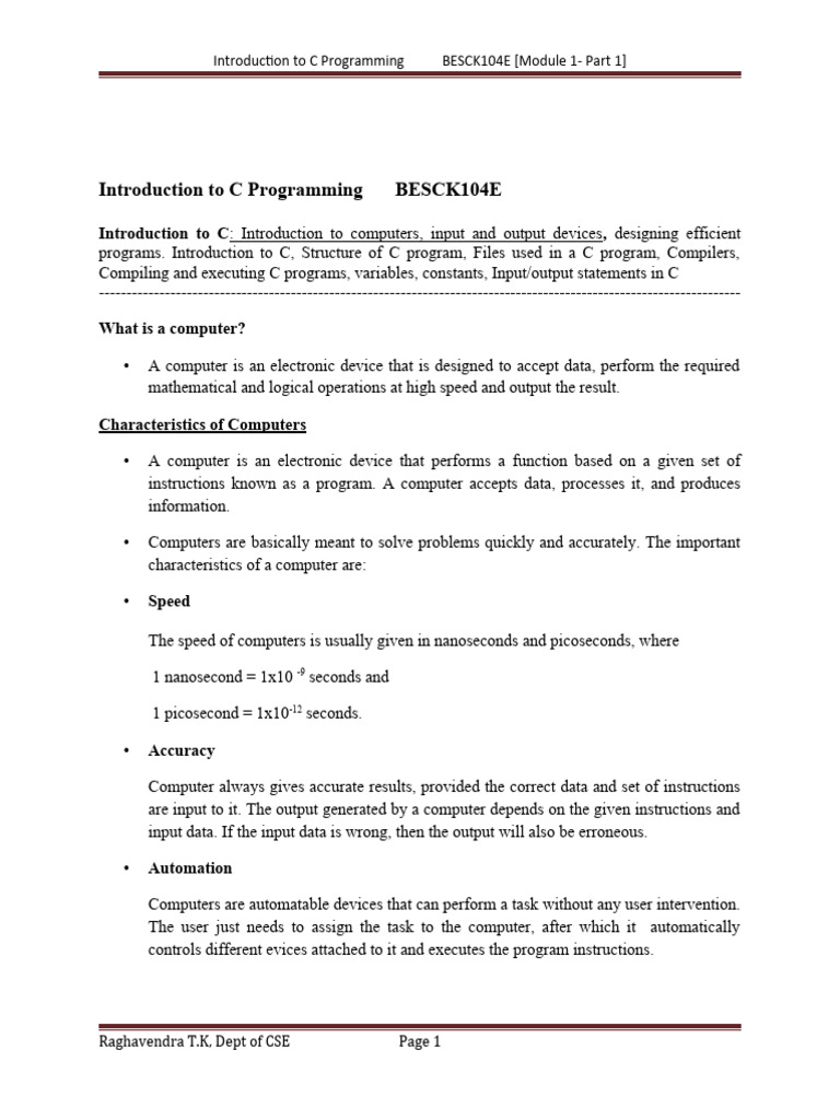 M1 Part1 Notes | PDF | Printer (Computing) | Computer Data Storage M1 Part1 Notes | PDF | Printer (Computing) | Computer Data Storage