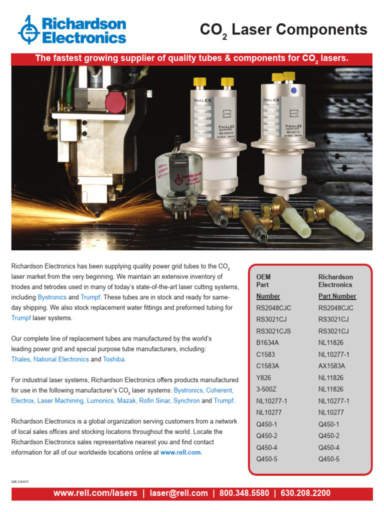 CO2 Laser Components | PDF | Vacuum Tube | Electrical Engineering