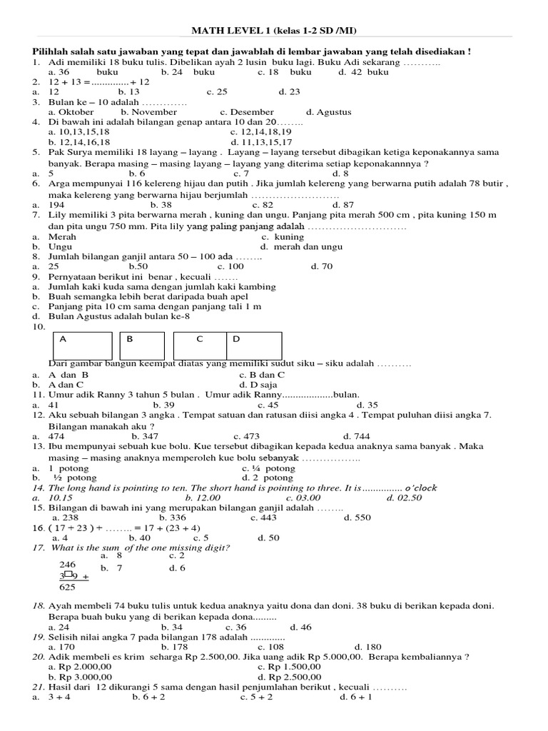 Soal Matematika | PDF | Metode & Bahan Ajar