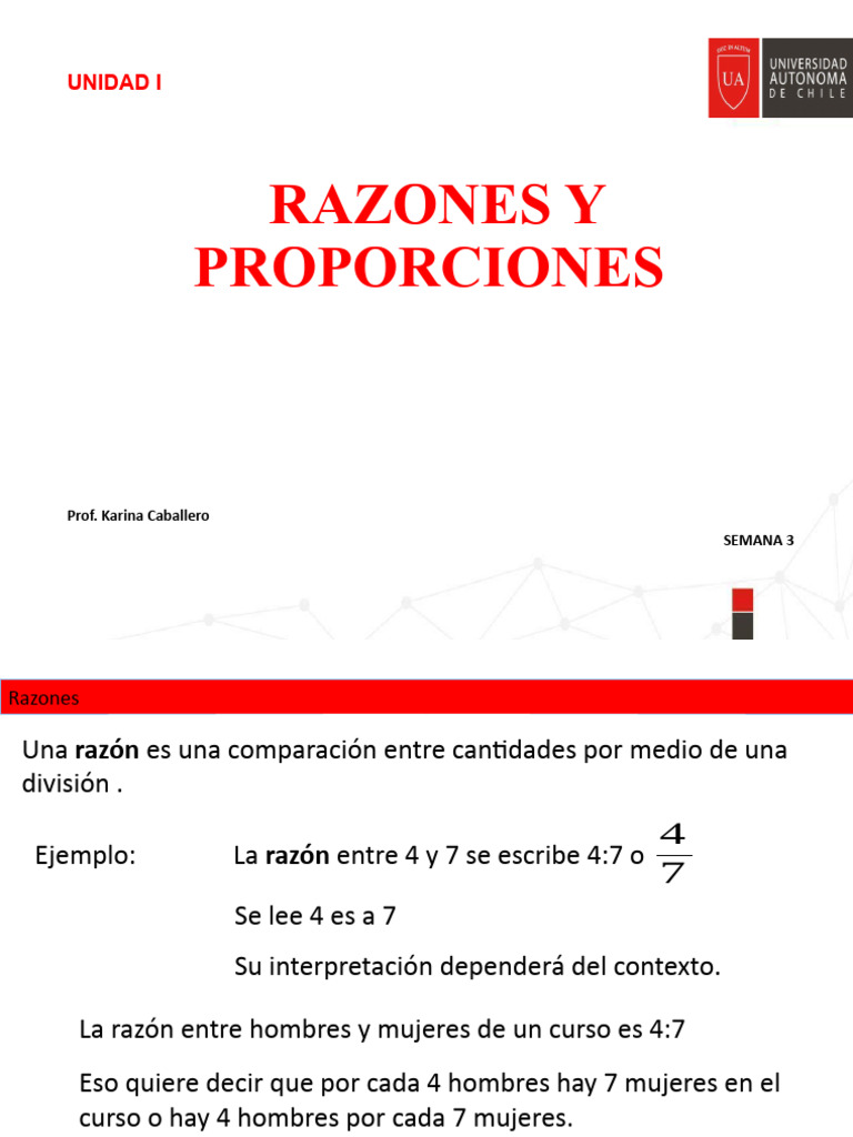 Introduccion Semana 3 Razones y Proporciones | PDF
