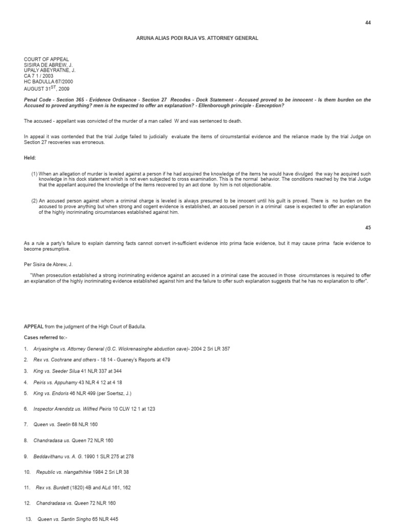 Murder Conviction Appeal: Evidence Evaluation | PDF | Burden Of Proof (Law) | Reasonable Doubt