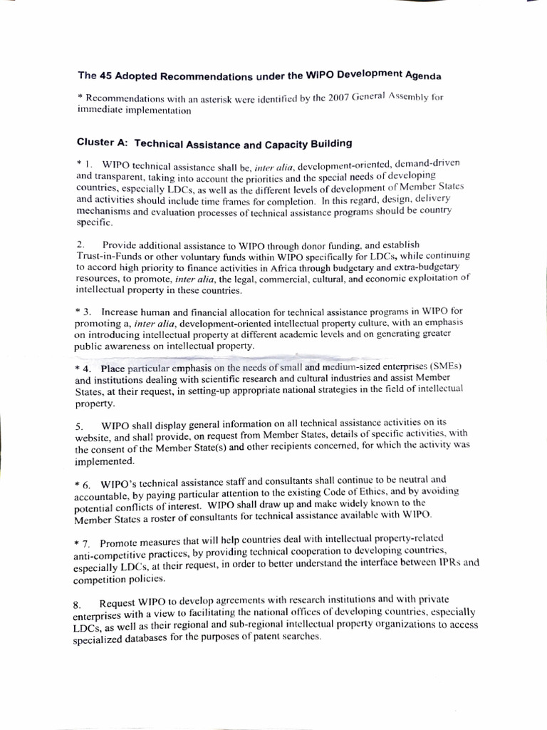 WIPO Development Agenda | PDF | World Intellectual Property ...