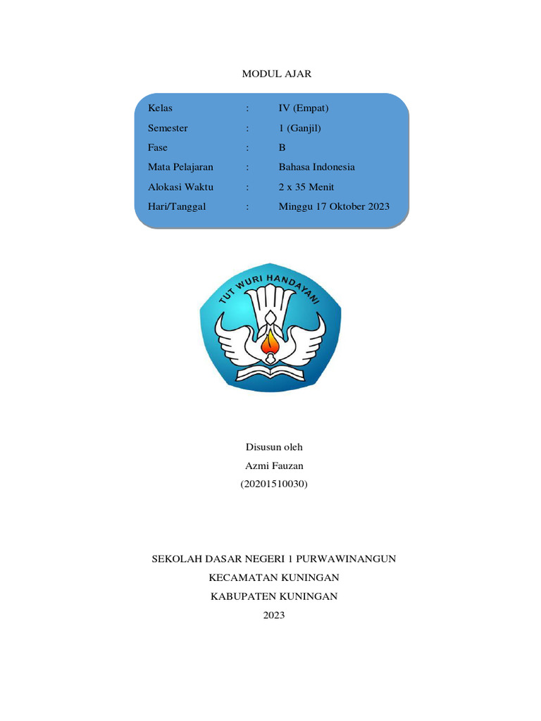 MODUL AJAR B Indonesia Kelas 4 (1) | PDF