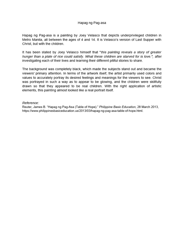 Hapag NG Pag Asa | PDF