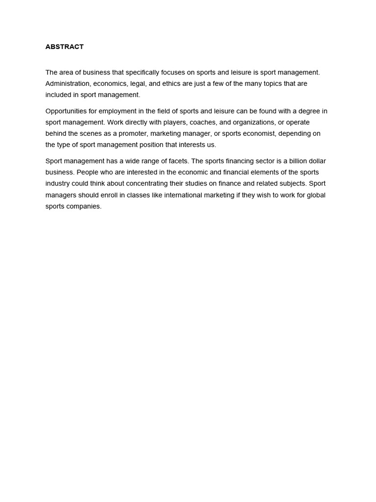 Careers in Sport Management Fields | PDF | Business