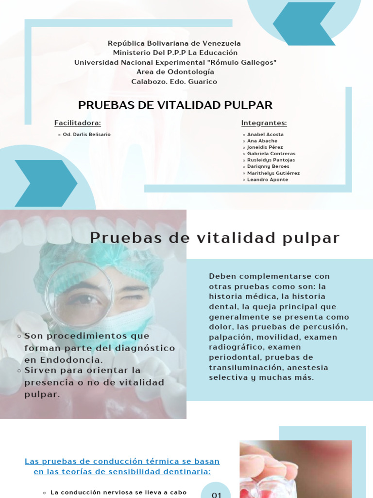 Pruebas de Vitalidad Pulpar | PDF