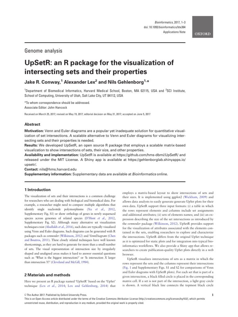 Conway Et Al 2017 - UpSetR, An R Package For The Visualization of ...