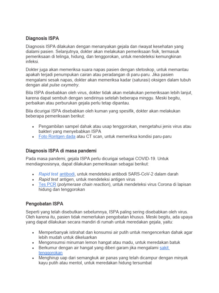 Diagnosis ISPA | PDF | Kesehatan Holistik