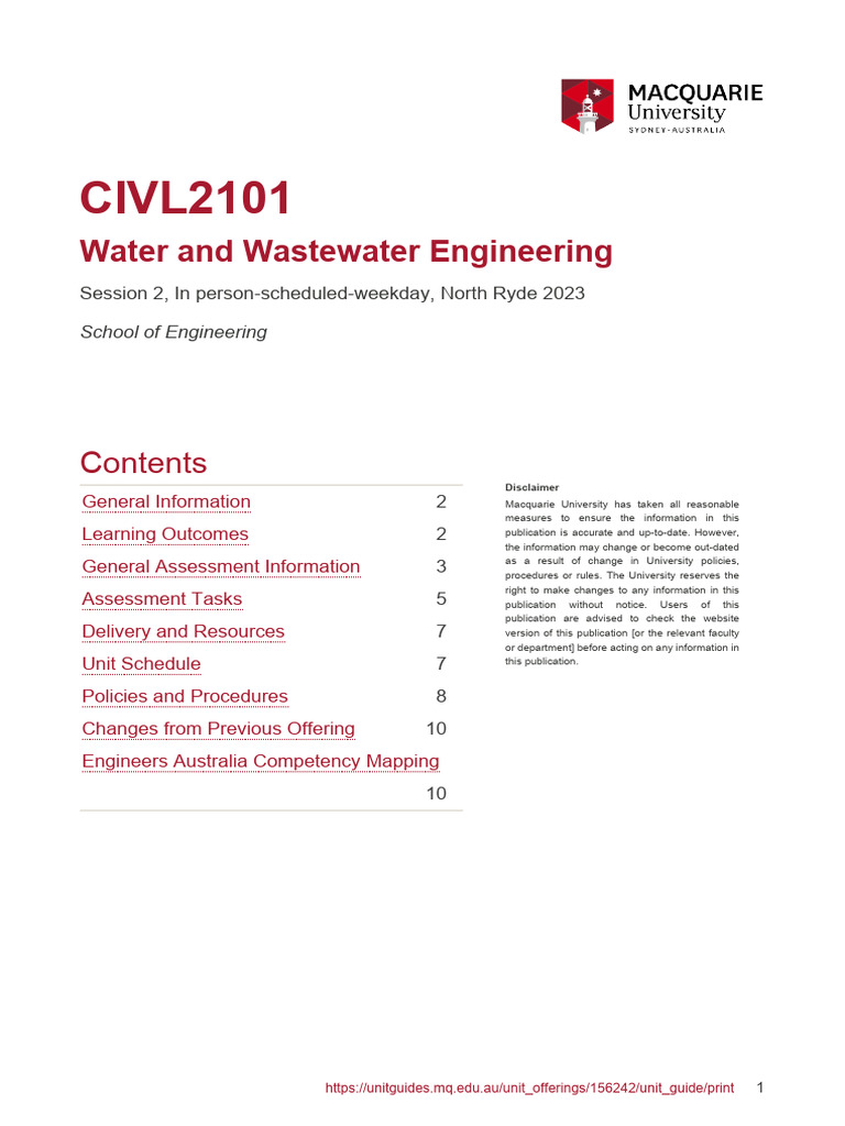 Unit - Guide - CIVL2101 - 2023 - Session 2, in Person-Scheduled-Weekday ...