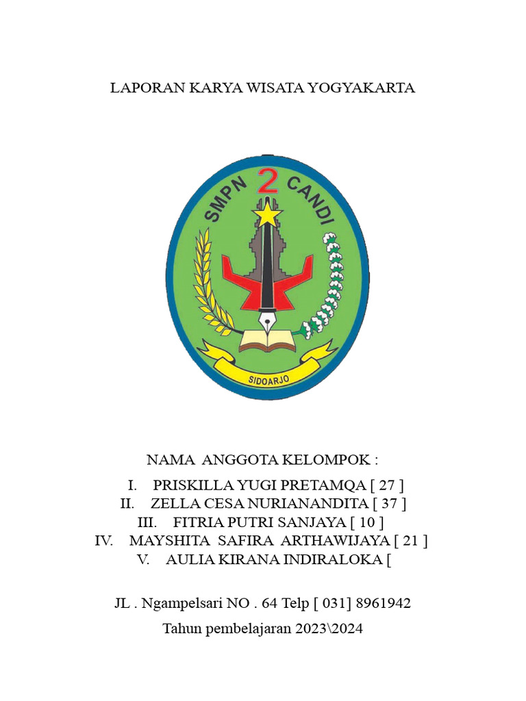 Laporan Karya Wisata Yogyakarta | PDF | Perjalanan