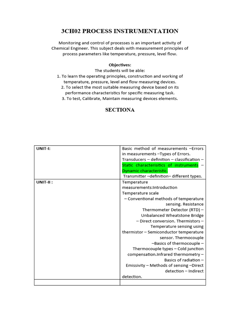 Process Instrumentation Overview | PDF | Pressure Measurement | Flow ...