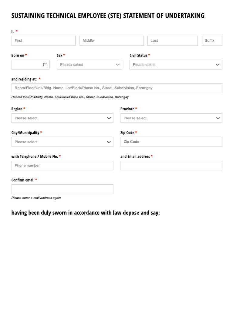STE Statement of Undertaking | PDF