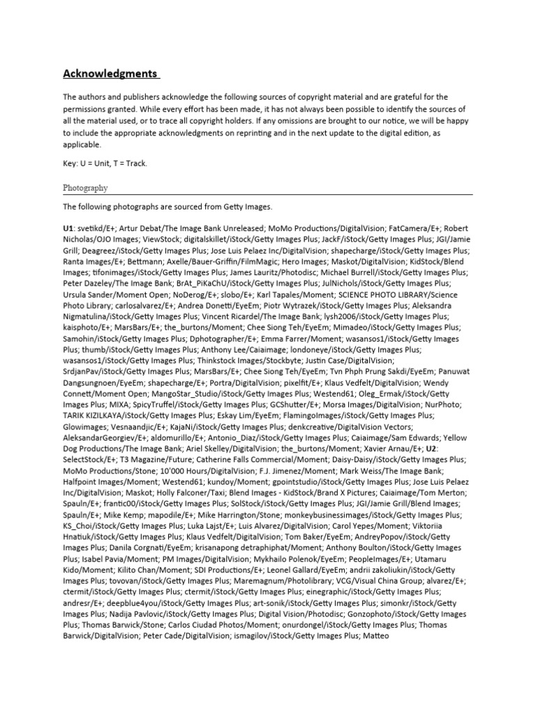 Evolve Digital Level 2 Students Course Acknowledgments | PDF