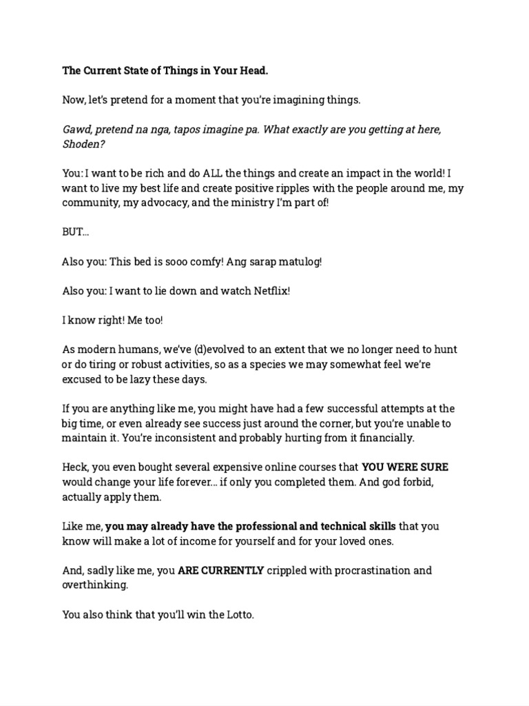 02 - The Current State of Things in Your Head - Shoden FAPPFLPF | PDF