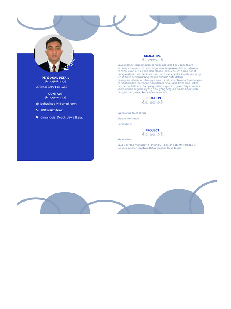 CV - Joshua Saputra Lase | PDF