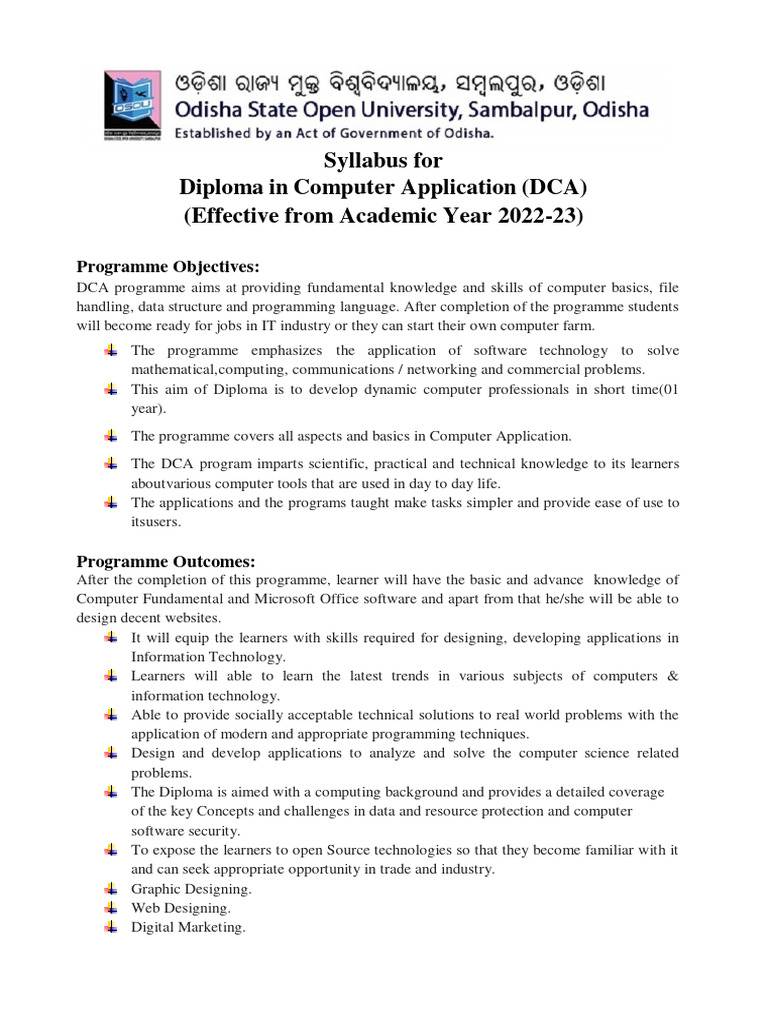 DCA Syllabus | PDF | Html Element | Computer Network DCA Syllabus | PDF | Html Element | Computer Network