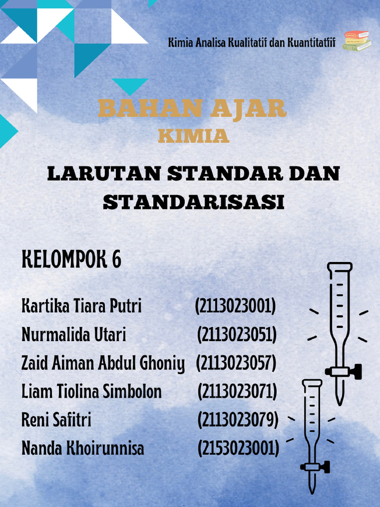 Bahan Ajar Larutan Standar Dan Standarisasi - Kelompok 6 | PDF